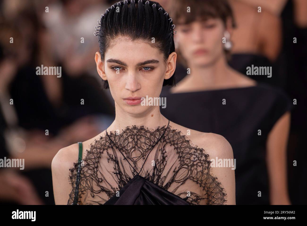 Models wear creations for the Givenchy Spring/Summer 2024 womenswear ...