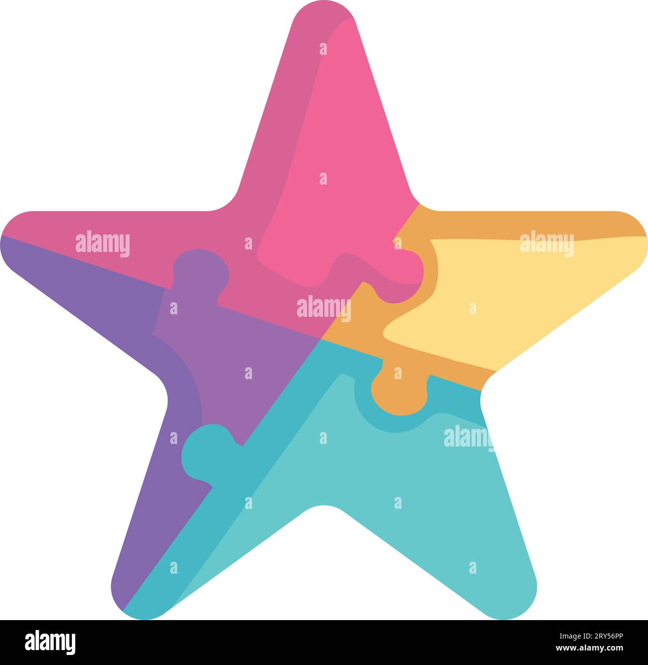 puzzle pieces star shape Stock Vector Image & Art - Alamy