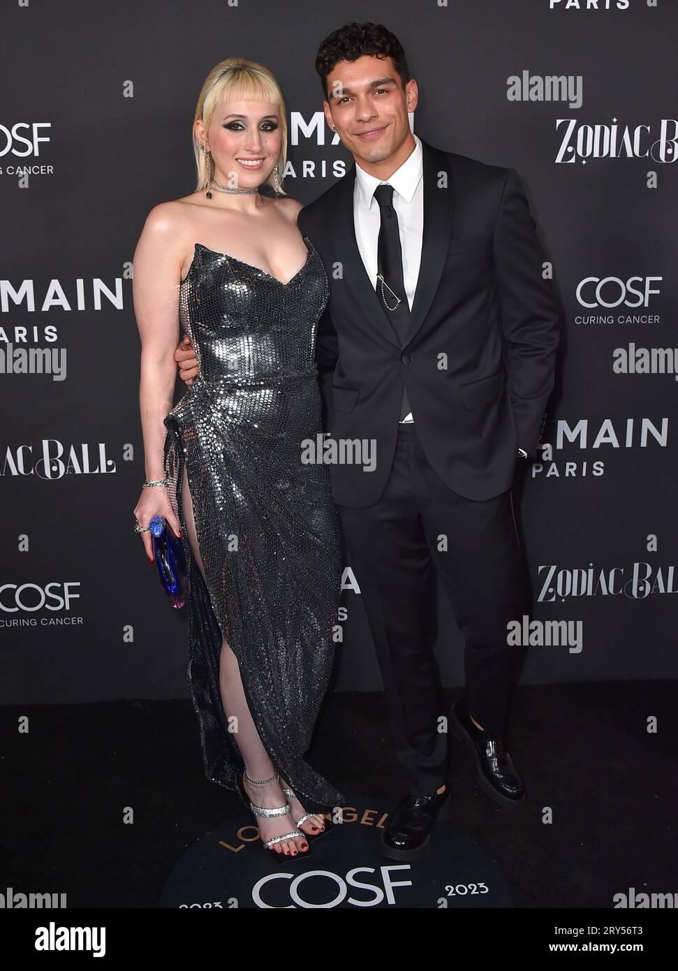Harley Quinn Smith, left, and Anthony Keyvan arrive at the Zodiac Ball ...