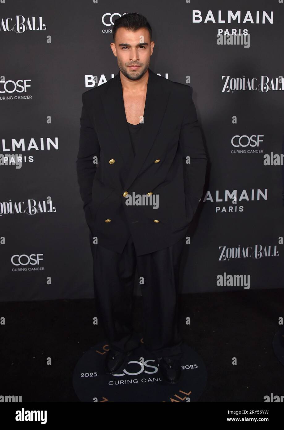 Sam Asghari arrives at the Zodiac Ball, Thursday, Sept. 28, 2023, at ...