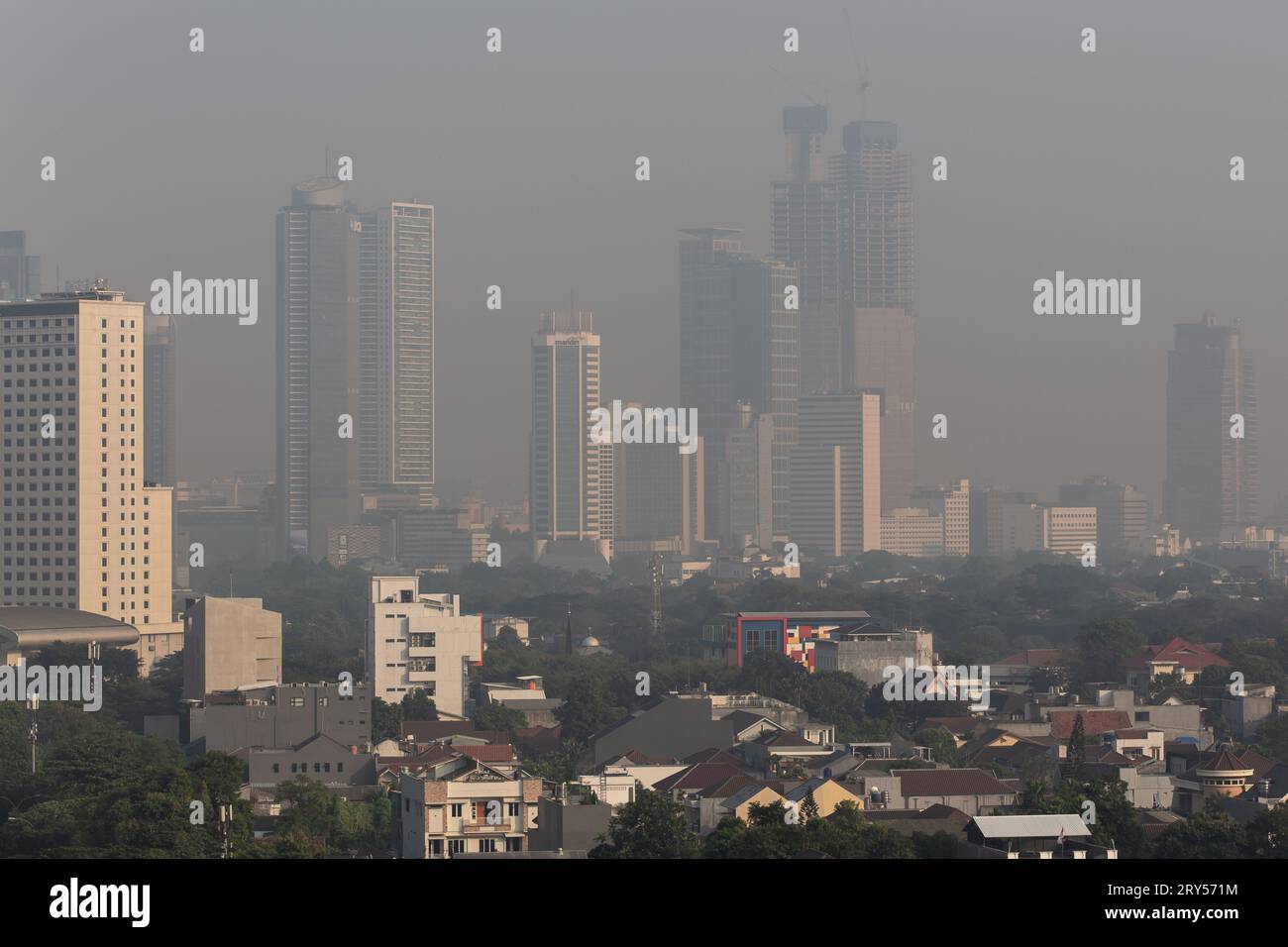 Jakarta, Indonesia - September 23, 2023: Air pollution in Jakarta, the ...