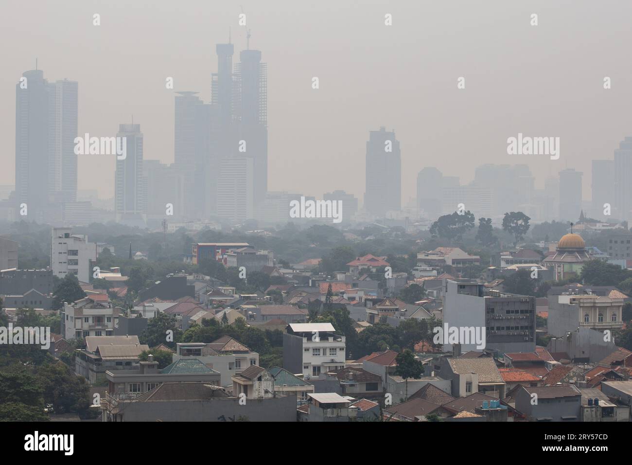 Jakarta, Indonesia - September 23, 2023: Air pollution in Jakarta, the ...