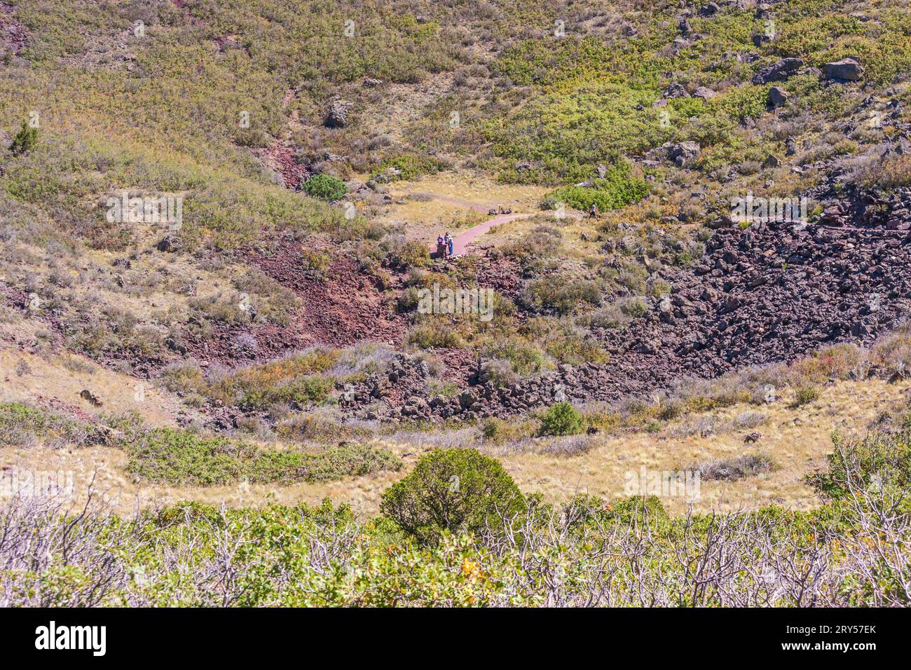 Visitors at Capulin Volcano National Monument in Northeastern New ...