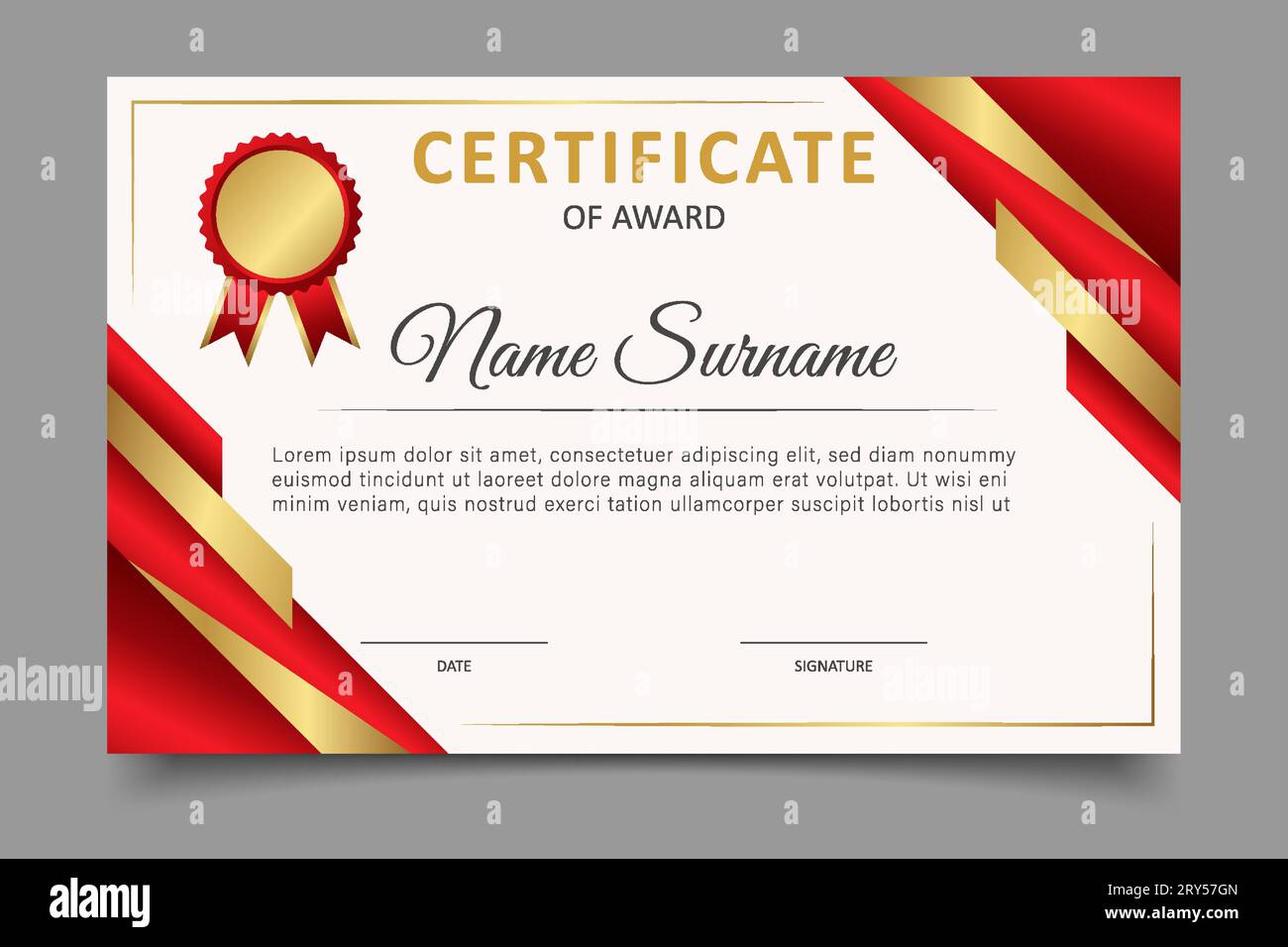 modern red gradient luxury certificate background Stock Vector Image ...