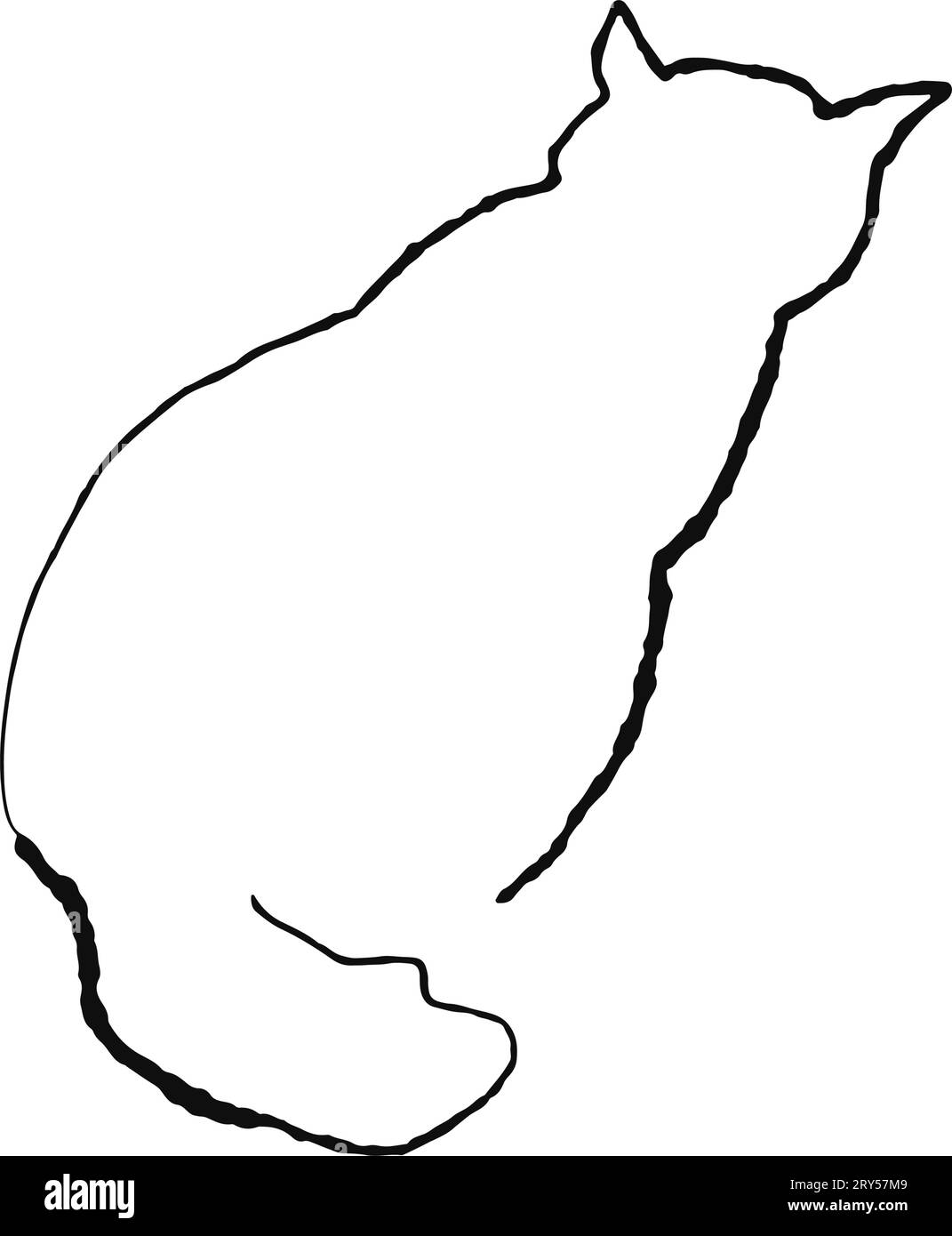 Simple and stylish ink hand-drawn monochrome line drawing illustration ...