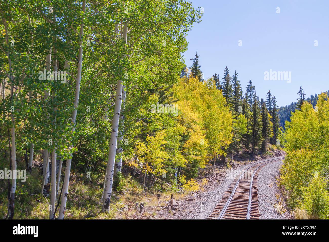 Cumbres and Toltec Narrow Gauge Railroad train tracks between Antonito ...