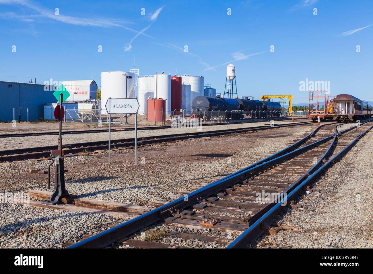 Steam Engine, Coal-fired, Narrow Gauge trains at Alamosa Depot. The Rio ...