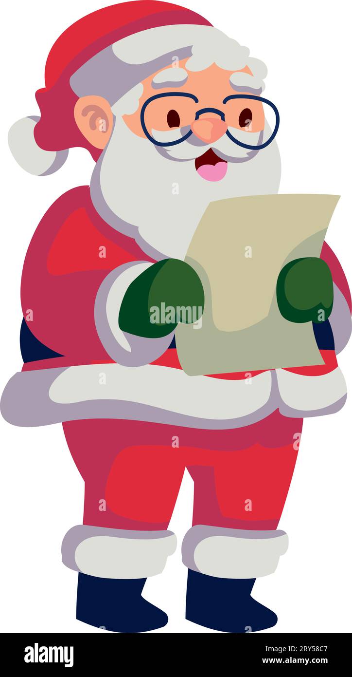 Santa claus reading wish Cut Out Stock Images & Pictures - Alamy