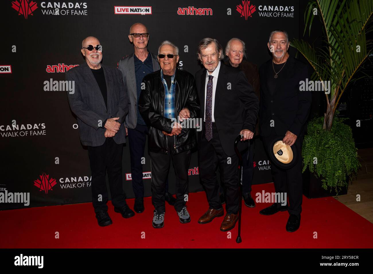 Toronto, Canada. 28th Sep, 2023. Members of the band Max Webster pose ...