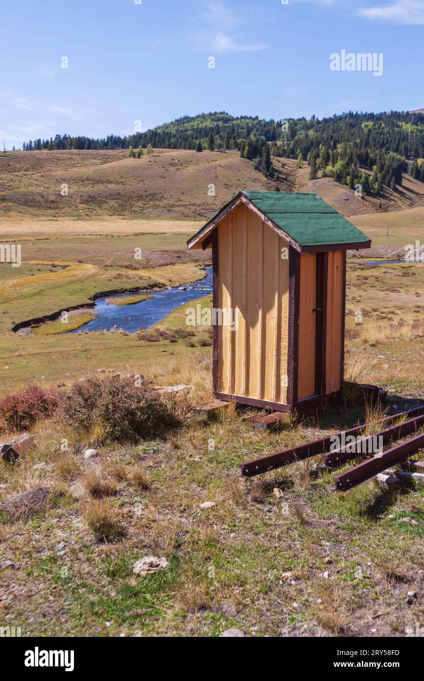 View of Los Pinos River from the Cumbres and Toltec Narrow Gauge train ...