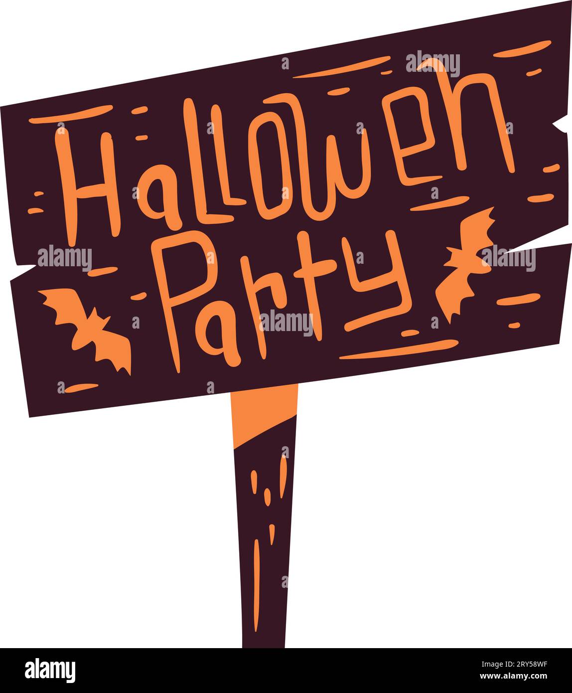 halloween party wooden placard Stock Vector Image & Art - Alamy