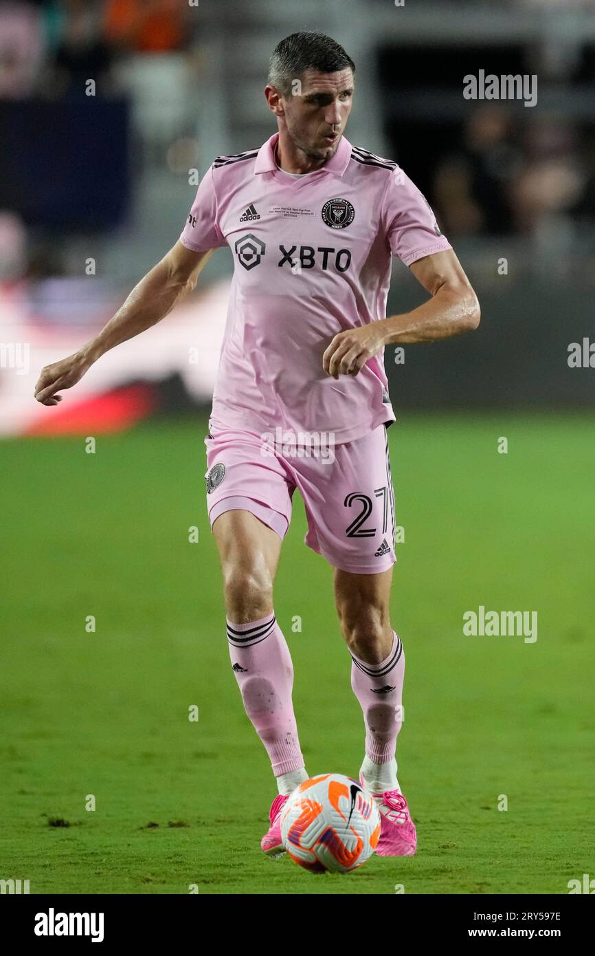 Inter Miami defender Sergii Kryvtsov (27) controls the ball in the ...