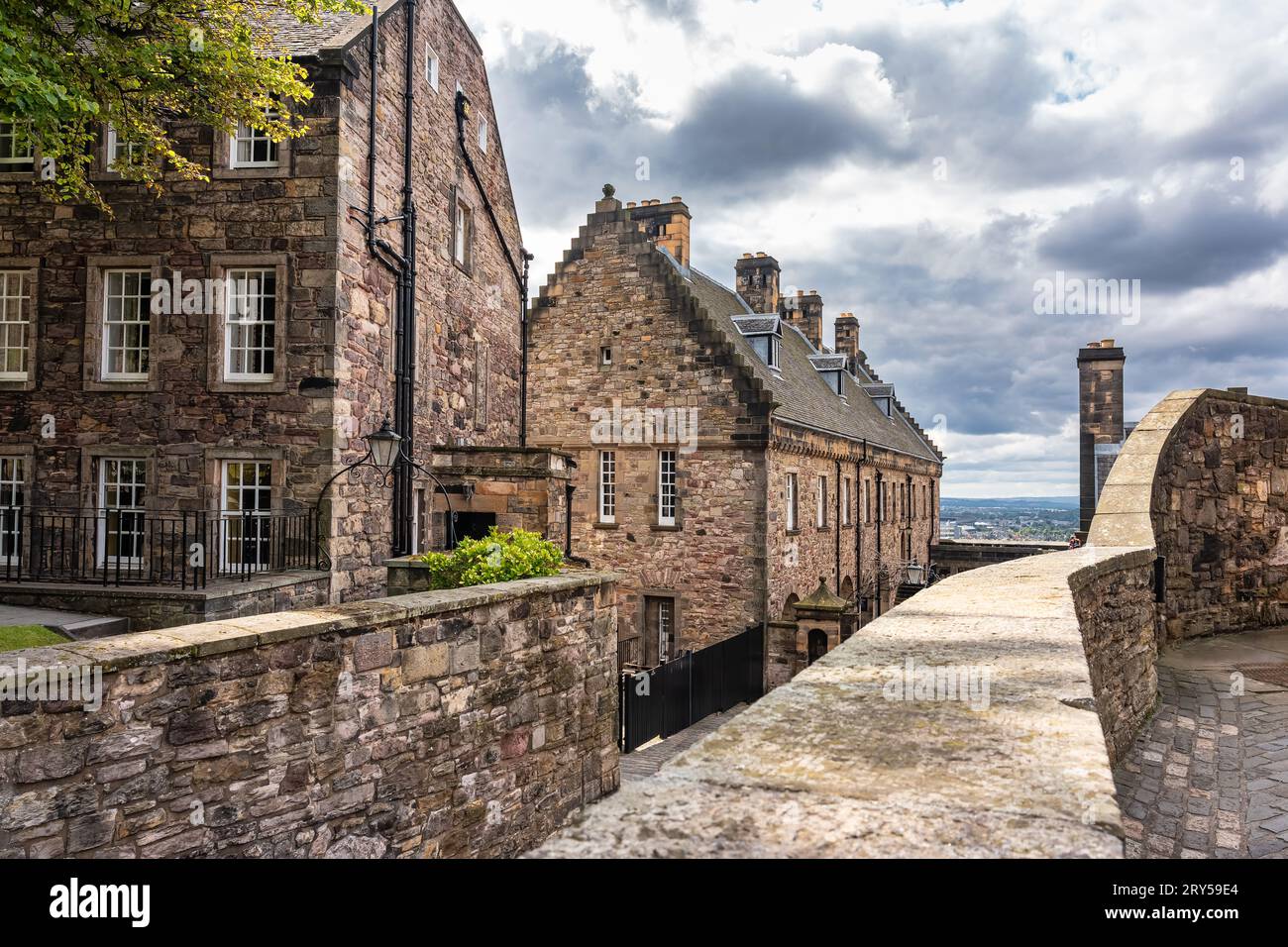 Ancient stone buildings located in the walled enclosure of Edinburgh ...