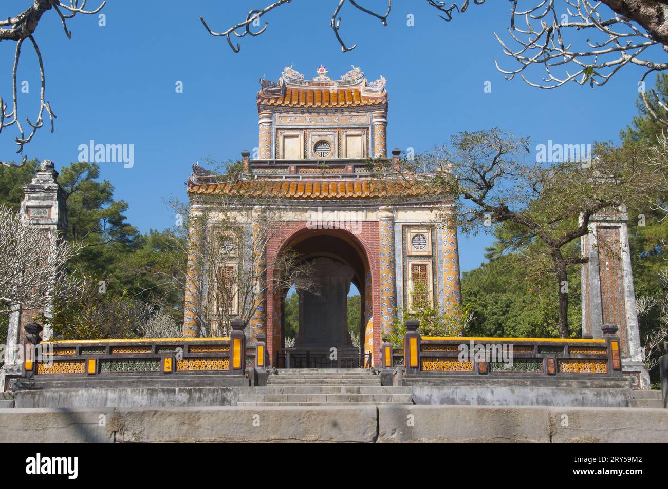 Vietnam: The Stele Pavilion at the Tomb of Emperor Tu Duc, Hue. Emperor ...