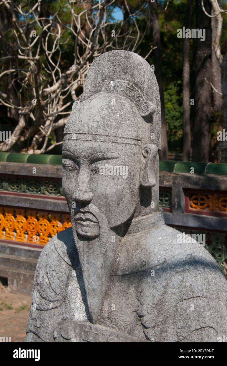 Vietnam: Guardian statues in front of the Stele Pavilion at the Tomb of ...