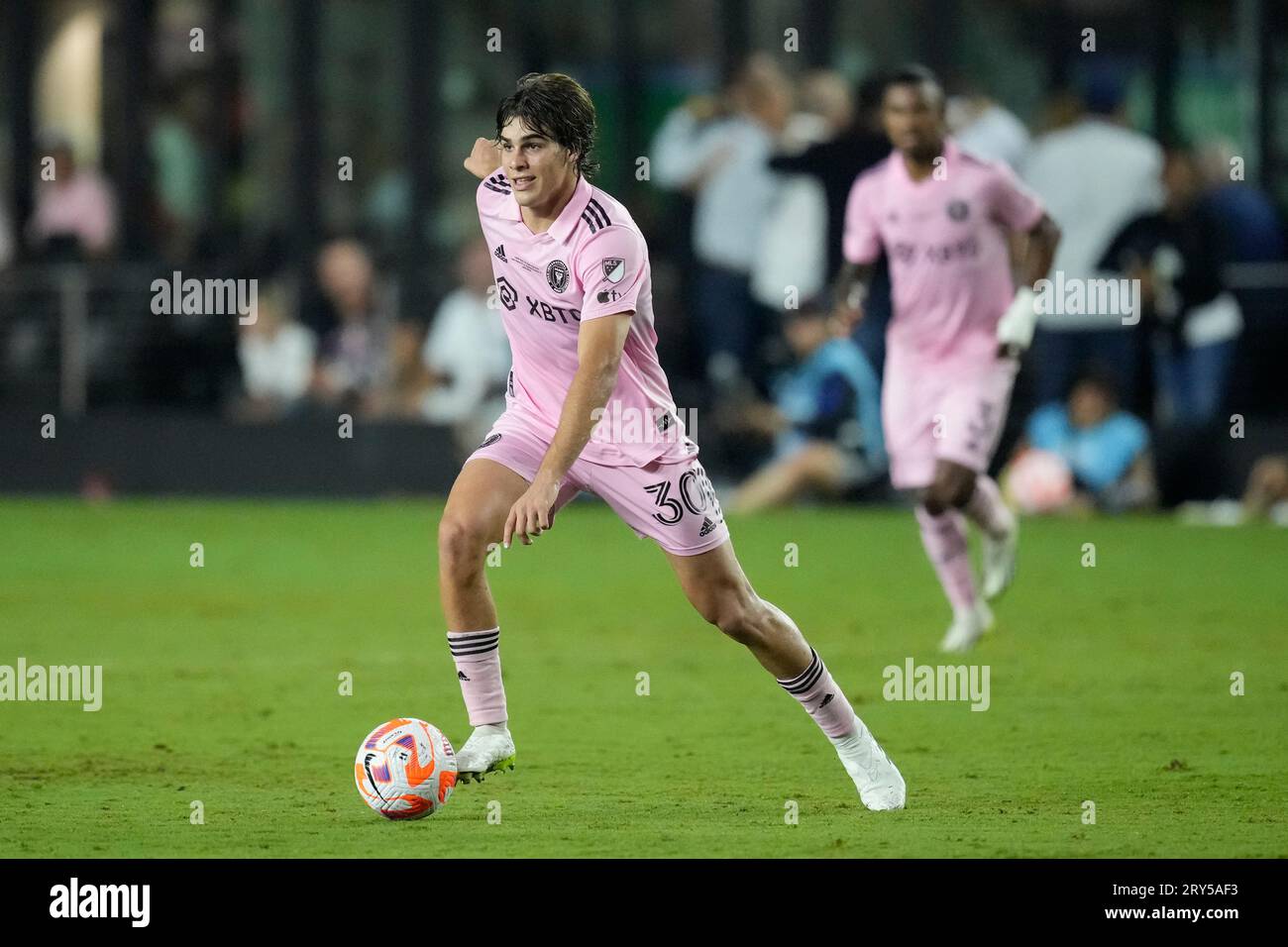 Inter Miami midfielder Benjamin Cremaschi (30) controls the ball in the ...