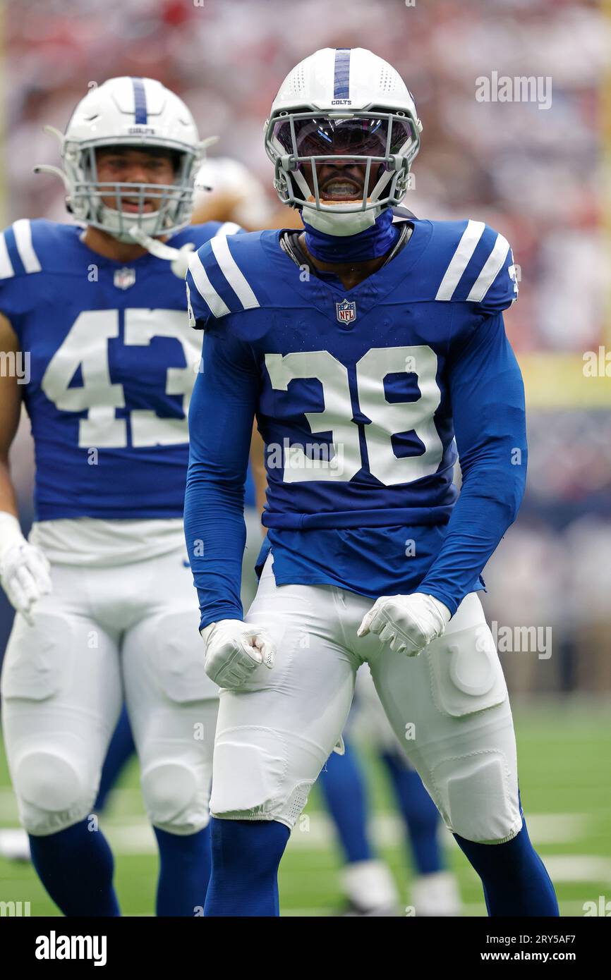 Indianapolis Colts cornerback Tony Brown (38) reacts during an NFL ...