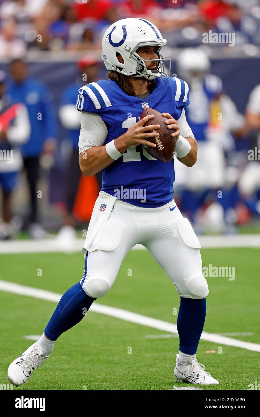 Indianapolis Colts quarterback Gardner Minshew (10) during an NFL ...