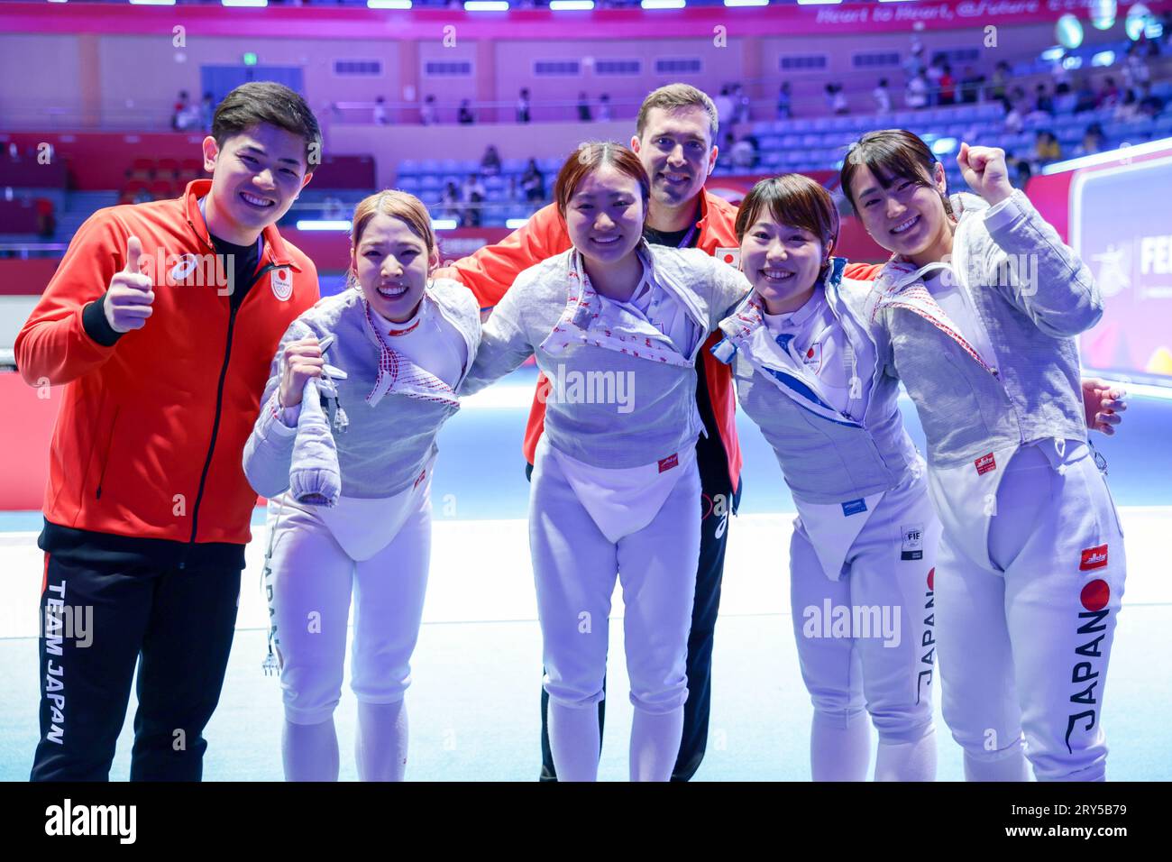 Hangzhou, China. 28th Sep, 2023. Japan team group Fencing : Women's Sabre Team Semi-final at ...