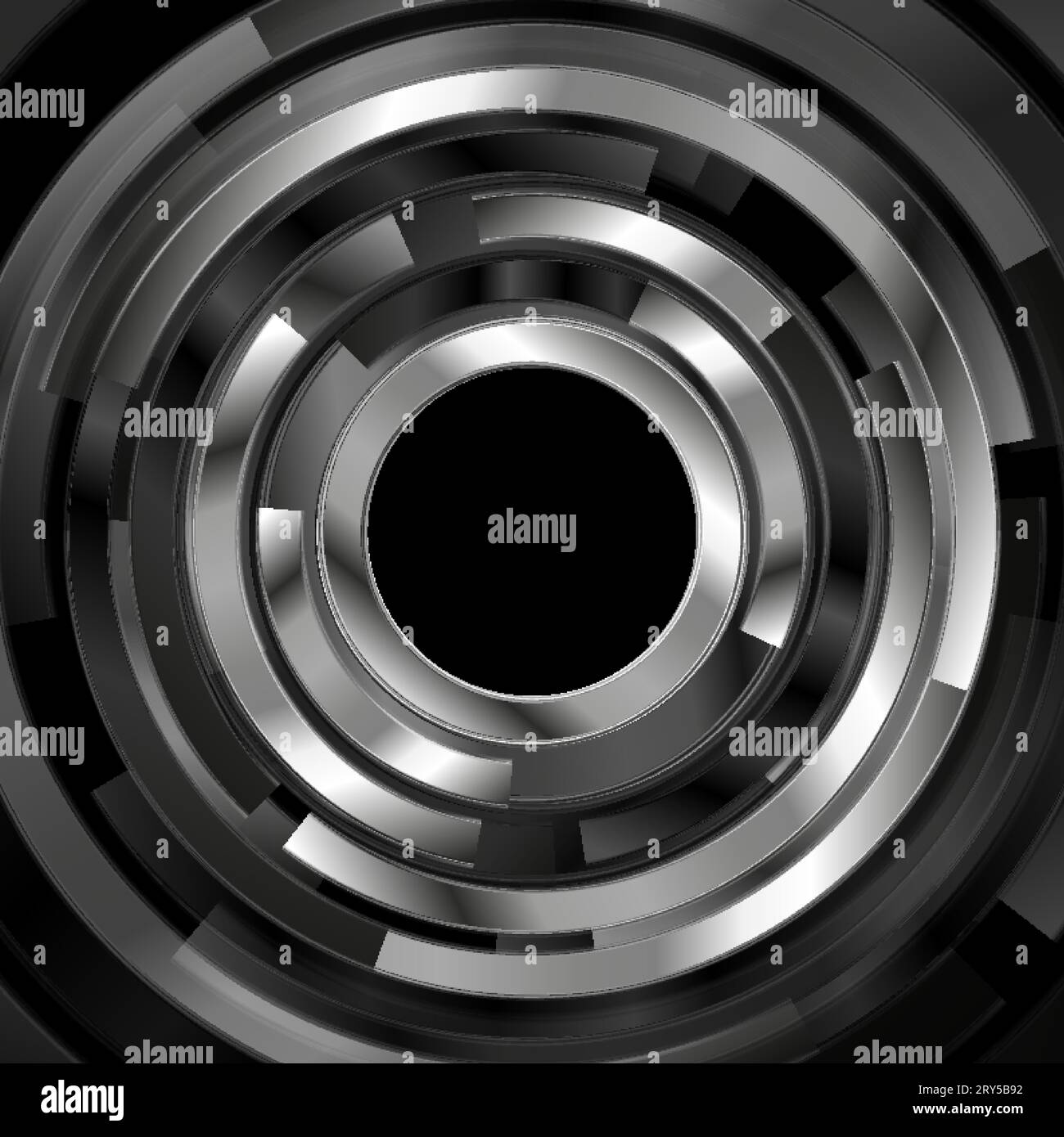 Technology abstract background with steel metallic round shapes ...