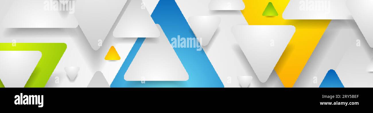 Hi-tech geometric banner design with paper triangles. Abstract ...
