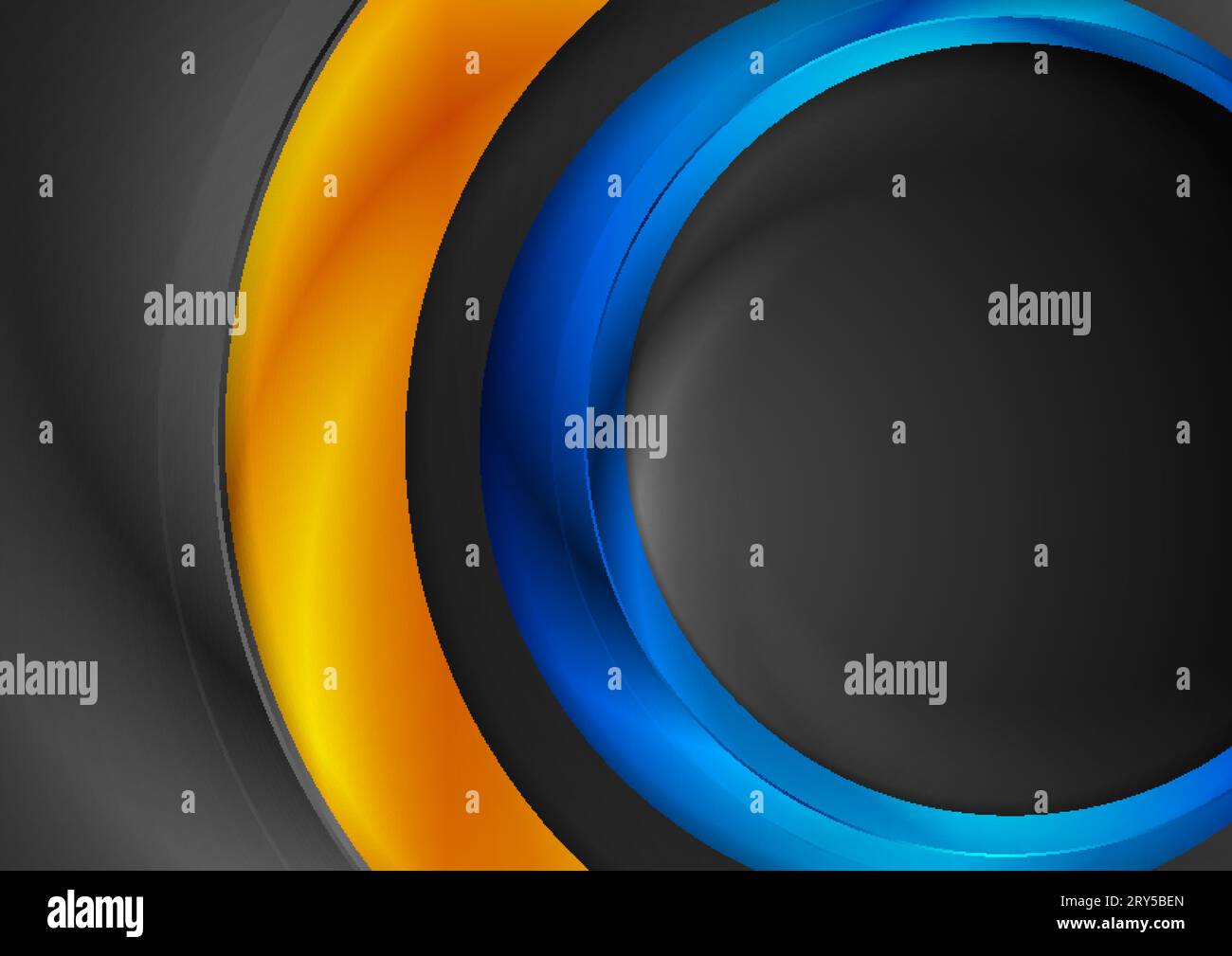 High contrast blue and orange abstract circles corporate vector ...