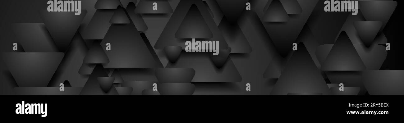 Hi-tech geometric banner design with black paper triangles. Abstract ...