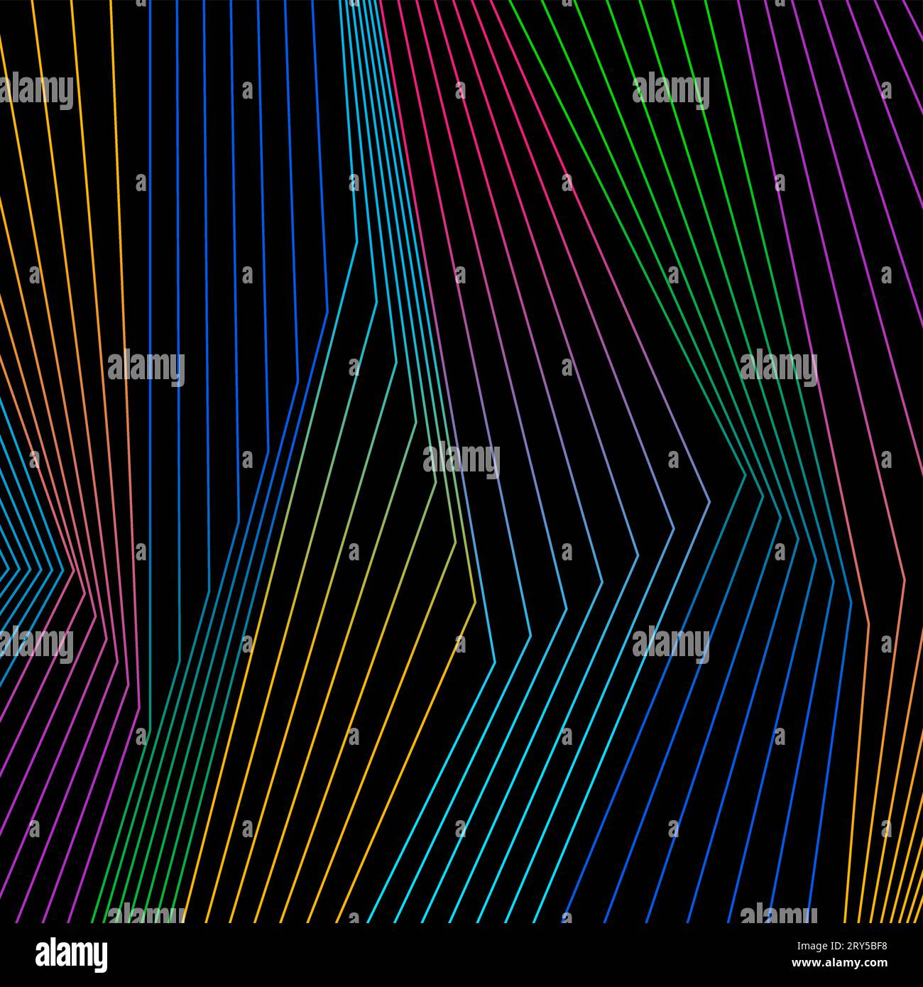 Colorful rainbow curved lines refraction pattern design. Abstract ...