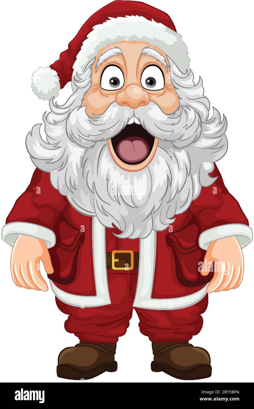 A vector illustration of Santa Claus with a surprised expression Stock ...