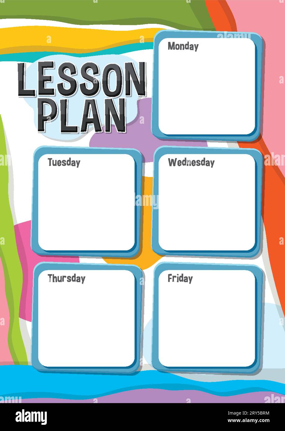 Vibrant and artistic background for daily lesson plans Stock Vector ...
