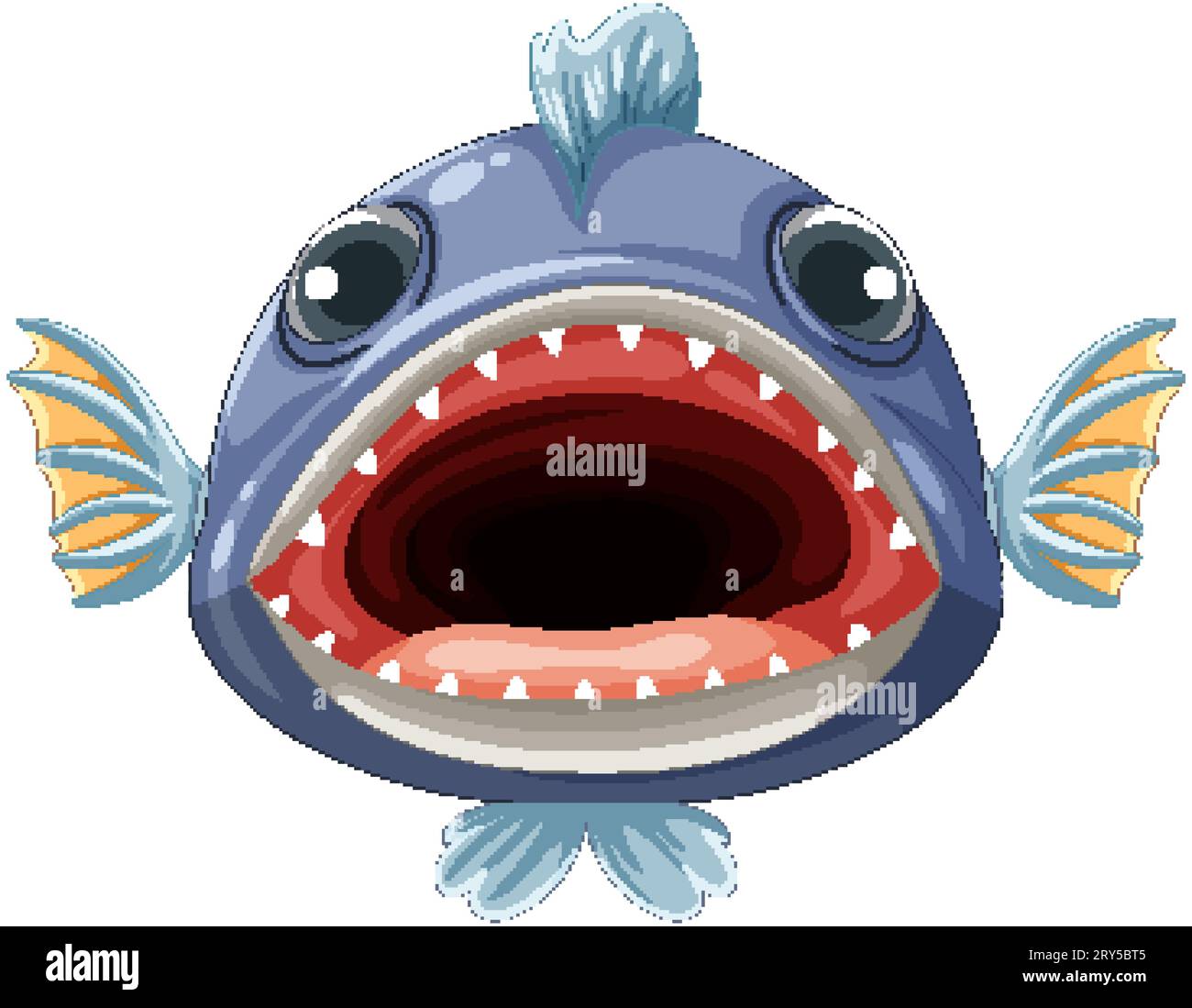 A vector cartoon illustration of a large fish, isolated on a white ...