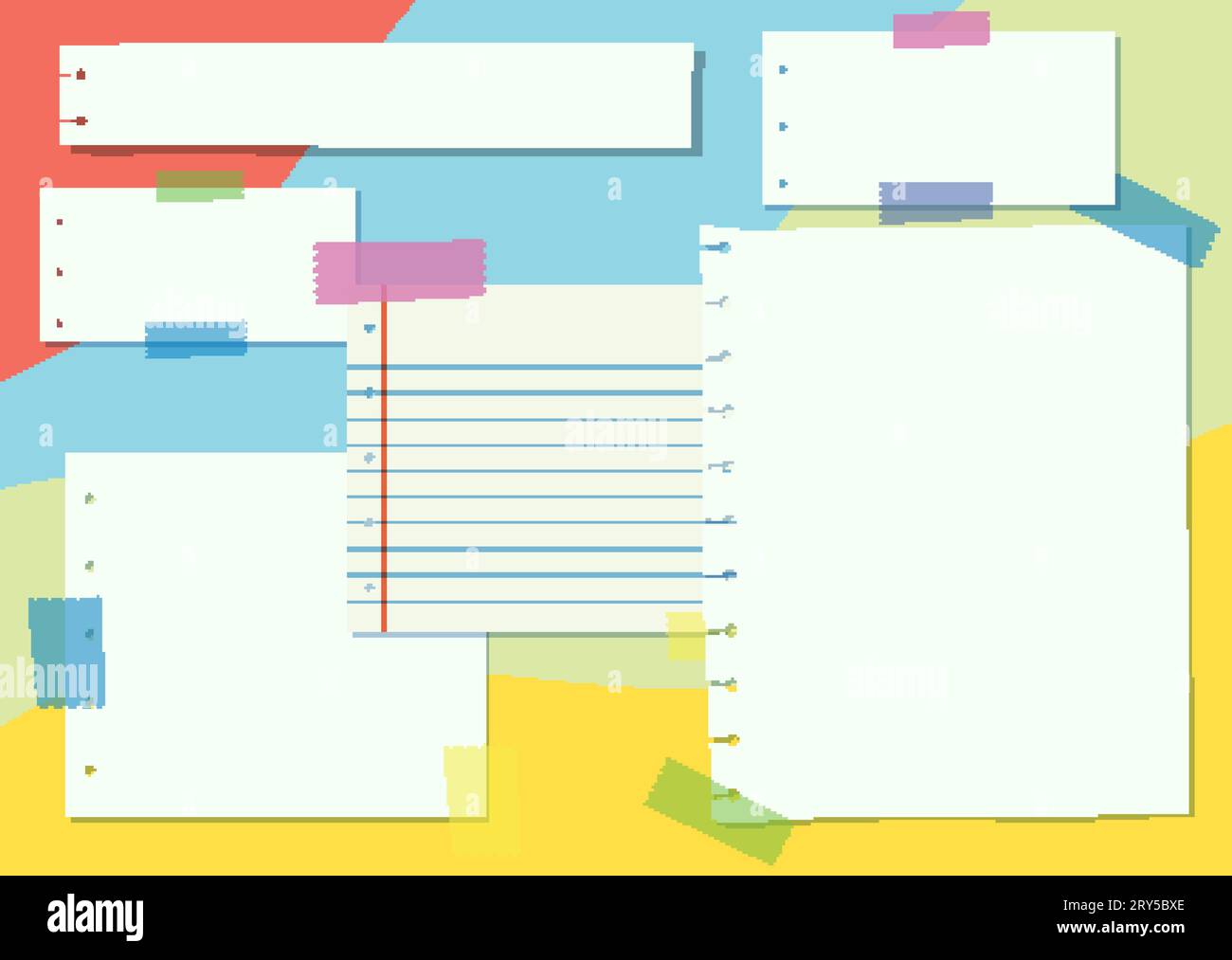 A vector cartoon illustration of a blank paper note dashboard for organizing tasks Stock Vector ...