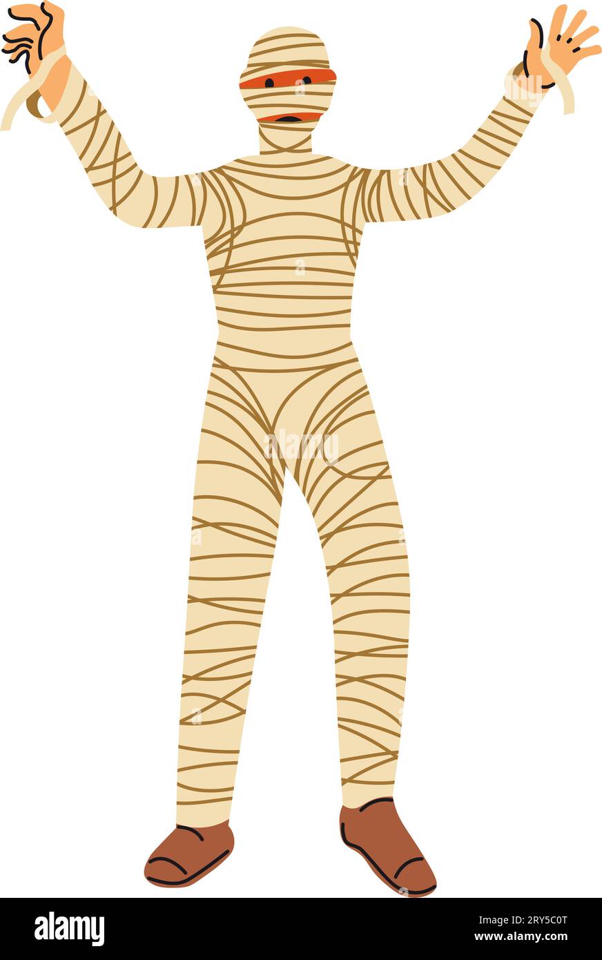 Halloween costume for party, Egyptian mummy vector Stock Vector Image ...