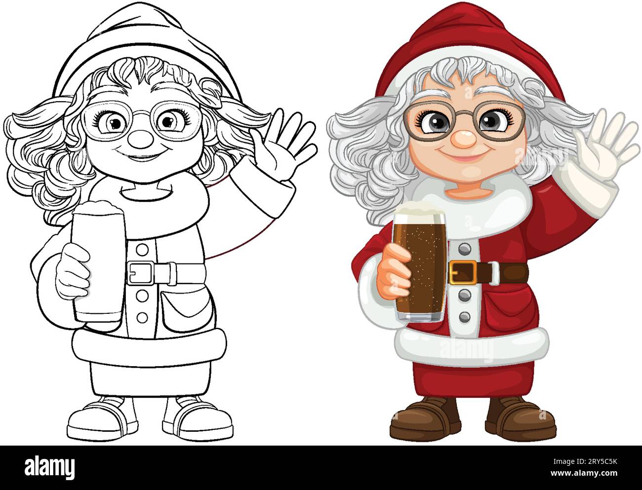 Female santa claus holding Stock Vector Images - Alamy
