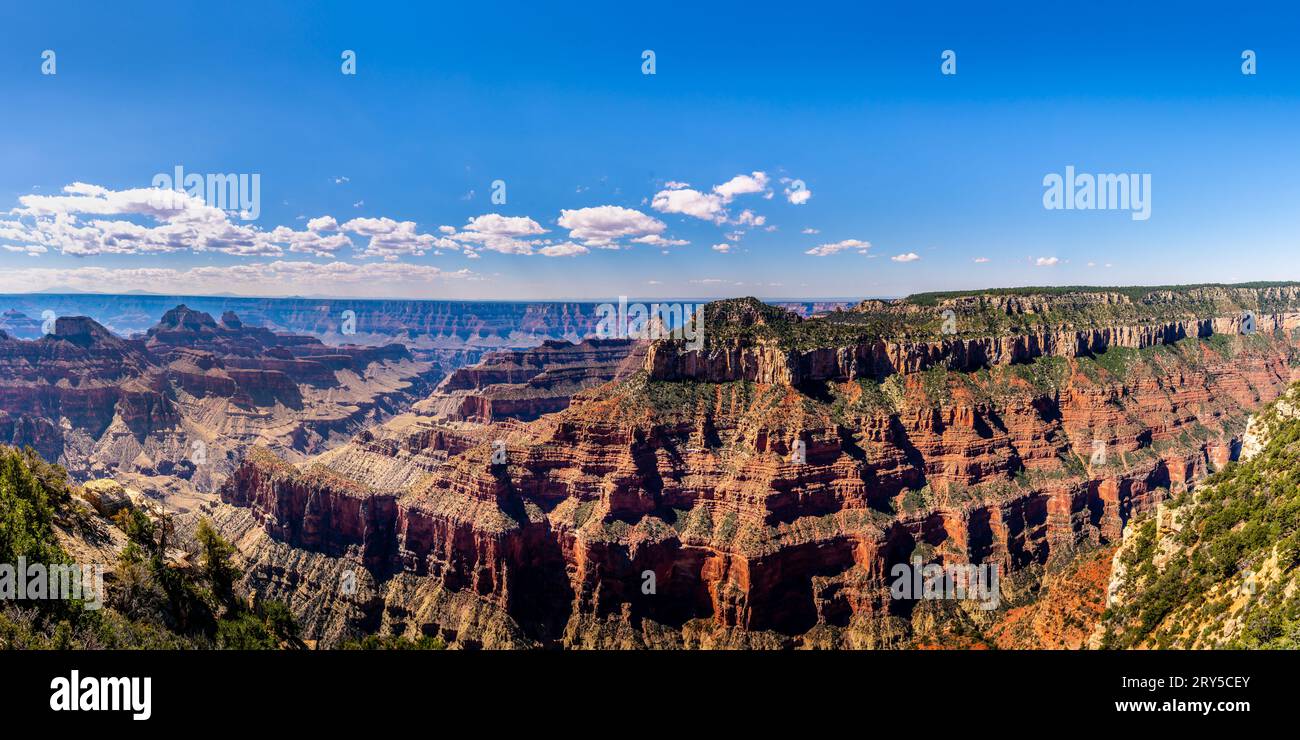 Panorama view of the canyons at Cape Royal on the North Rim of the ...