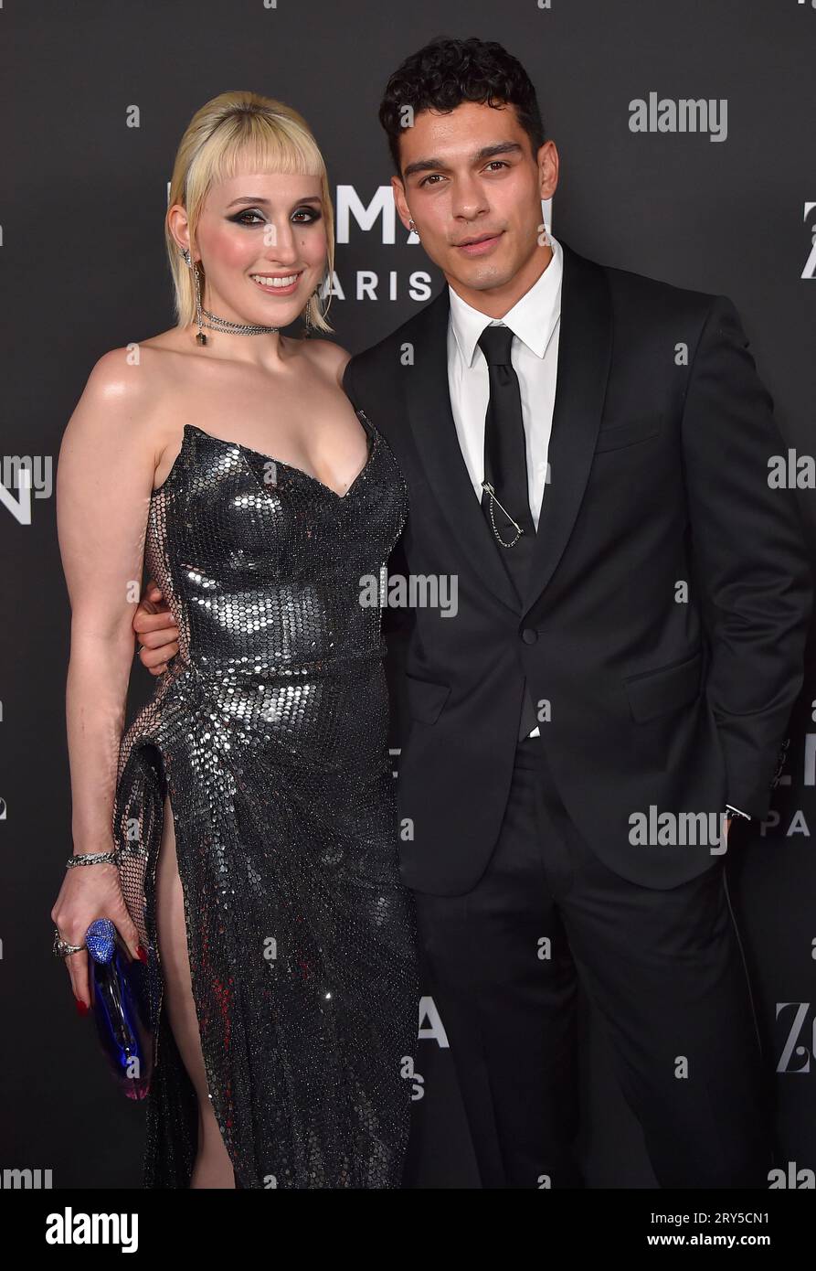 Harley Quinn Smith, left, and Anthony Keyvan arrive at the Zodiac Ball ...
