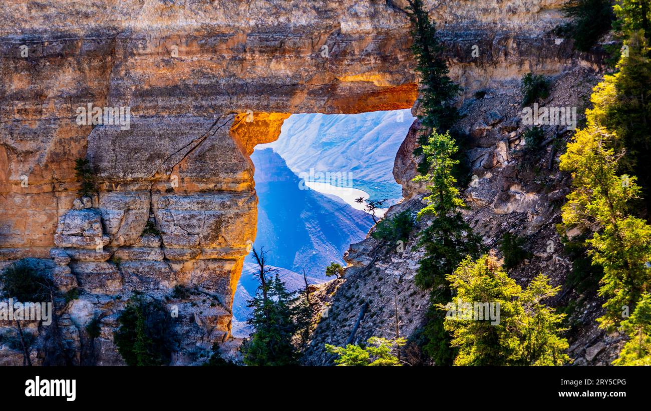 The Colorado River is visible through Angels Window at Cape Royal on ...
