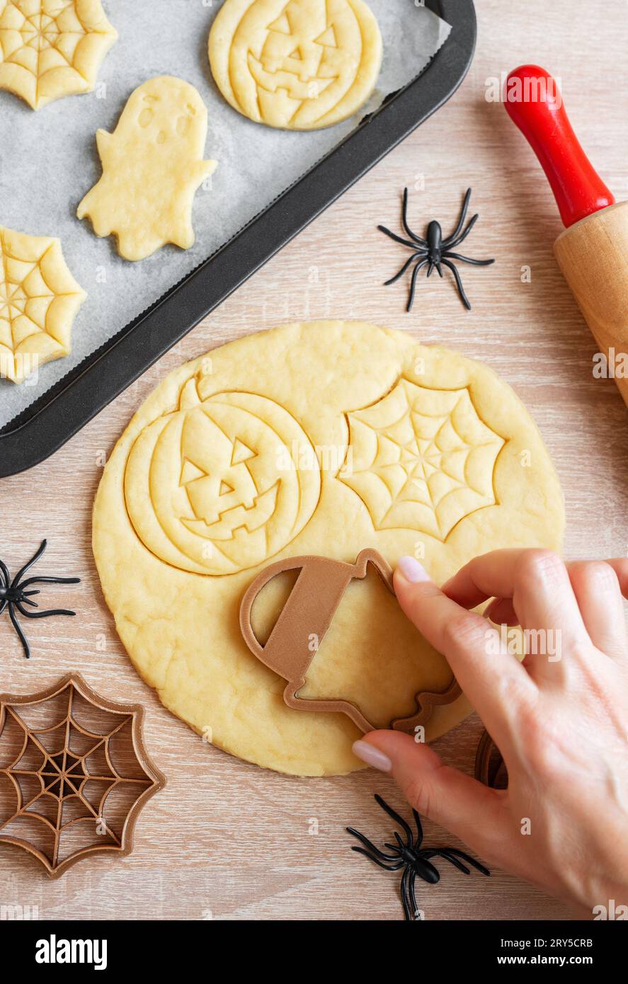 Preparation of festive cookies for baking in the oven. Ready-to-bake ...