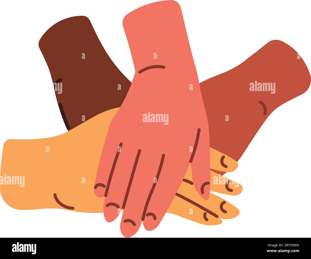 Diverse group people hands pile Stock Vector Images - Alamy