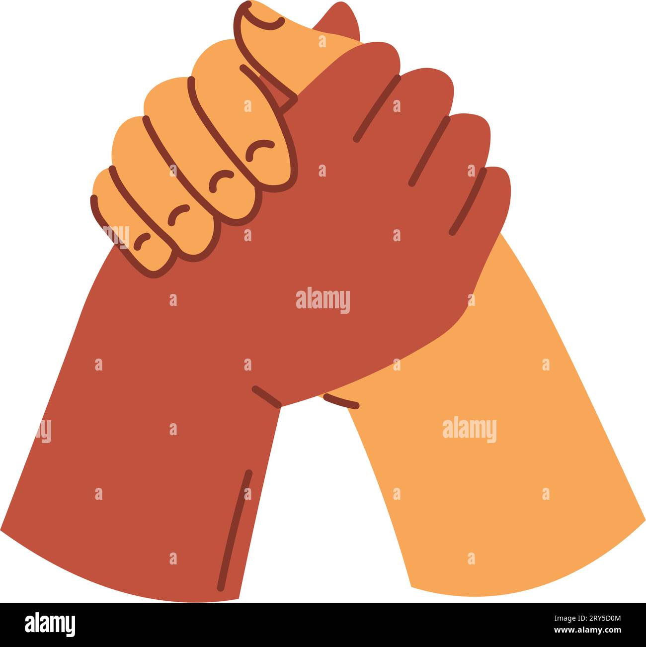 Friendly handshake greeting, hand gesture vector Stock Vector Image ...