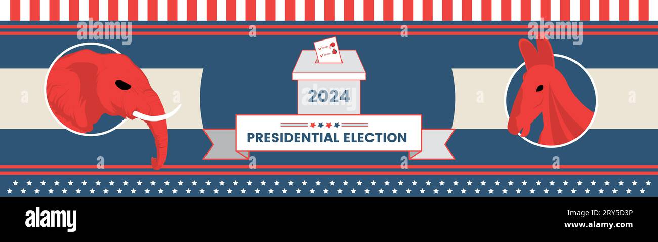 Presidential USA Election Banner for year 2024. American Election ...