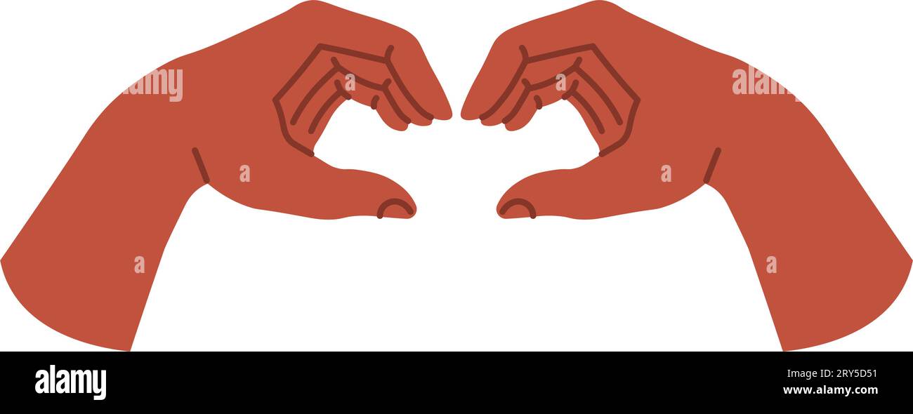 Hands forming heart gesture with fingers, vector Stock Vector Image ...