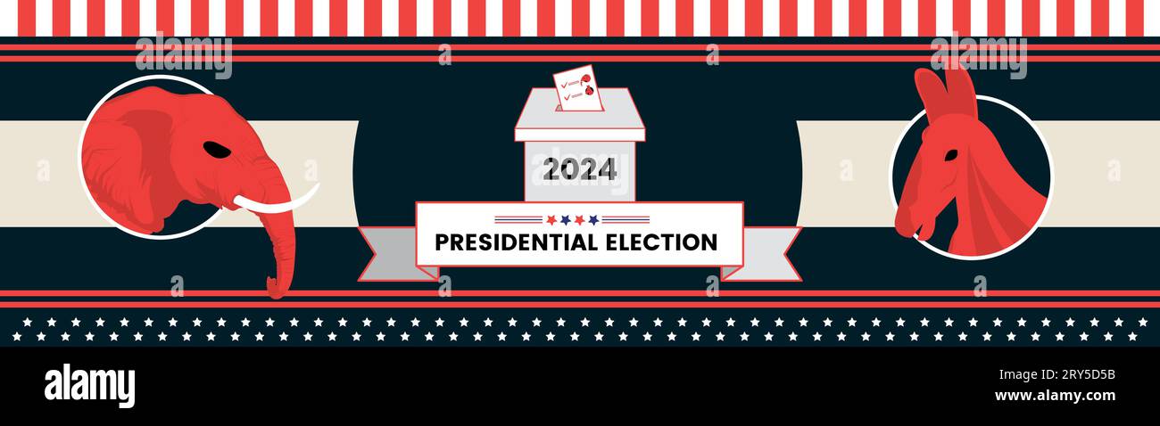 Presidential USA Election Banner for year 2024. American Election ...
