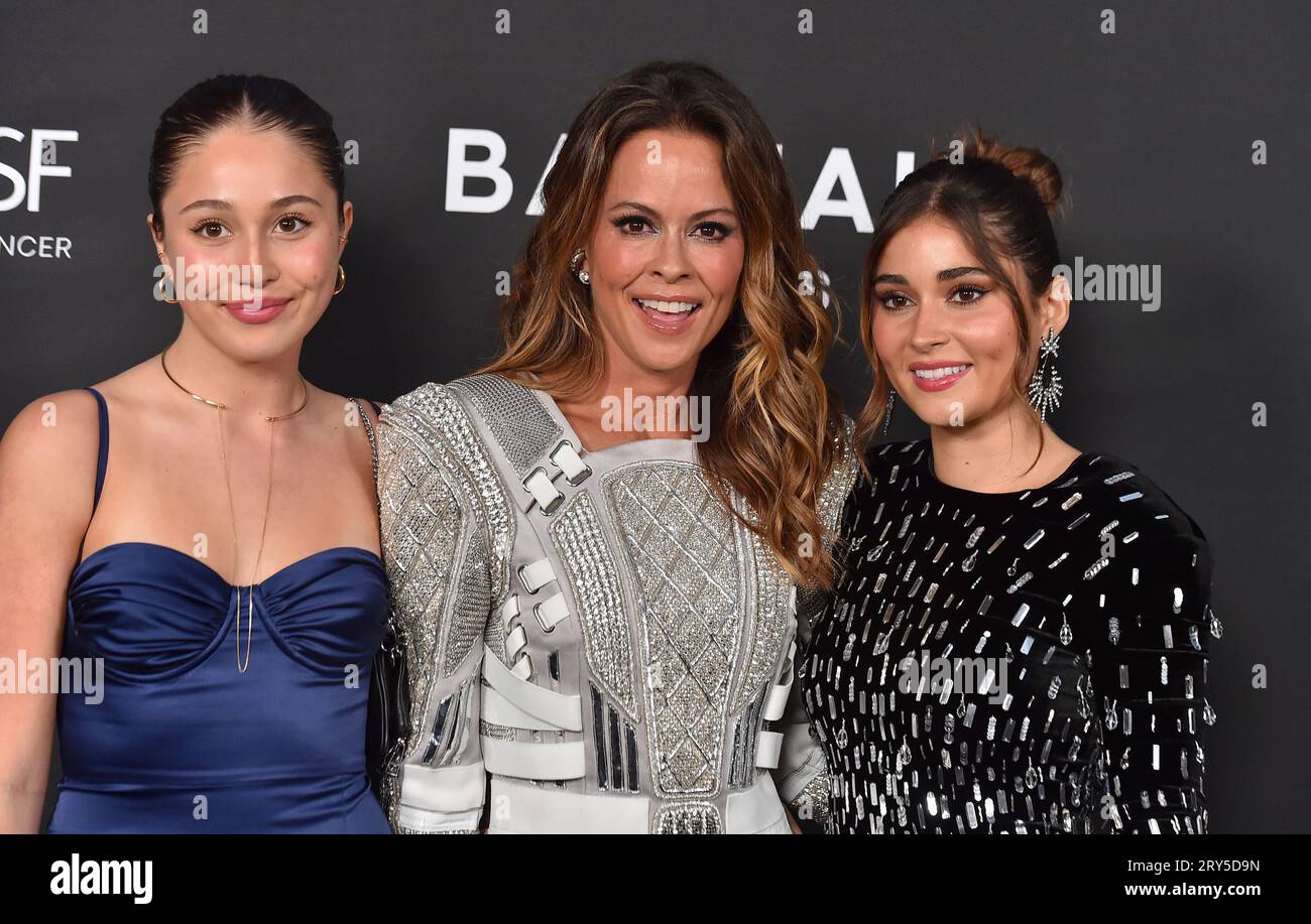 Rain Charvet, from left, Brooke Burke and Sierra Skye arrive at the ...