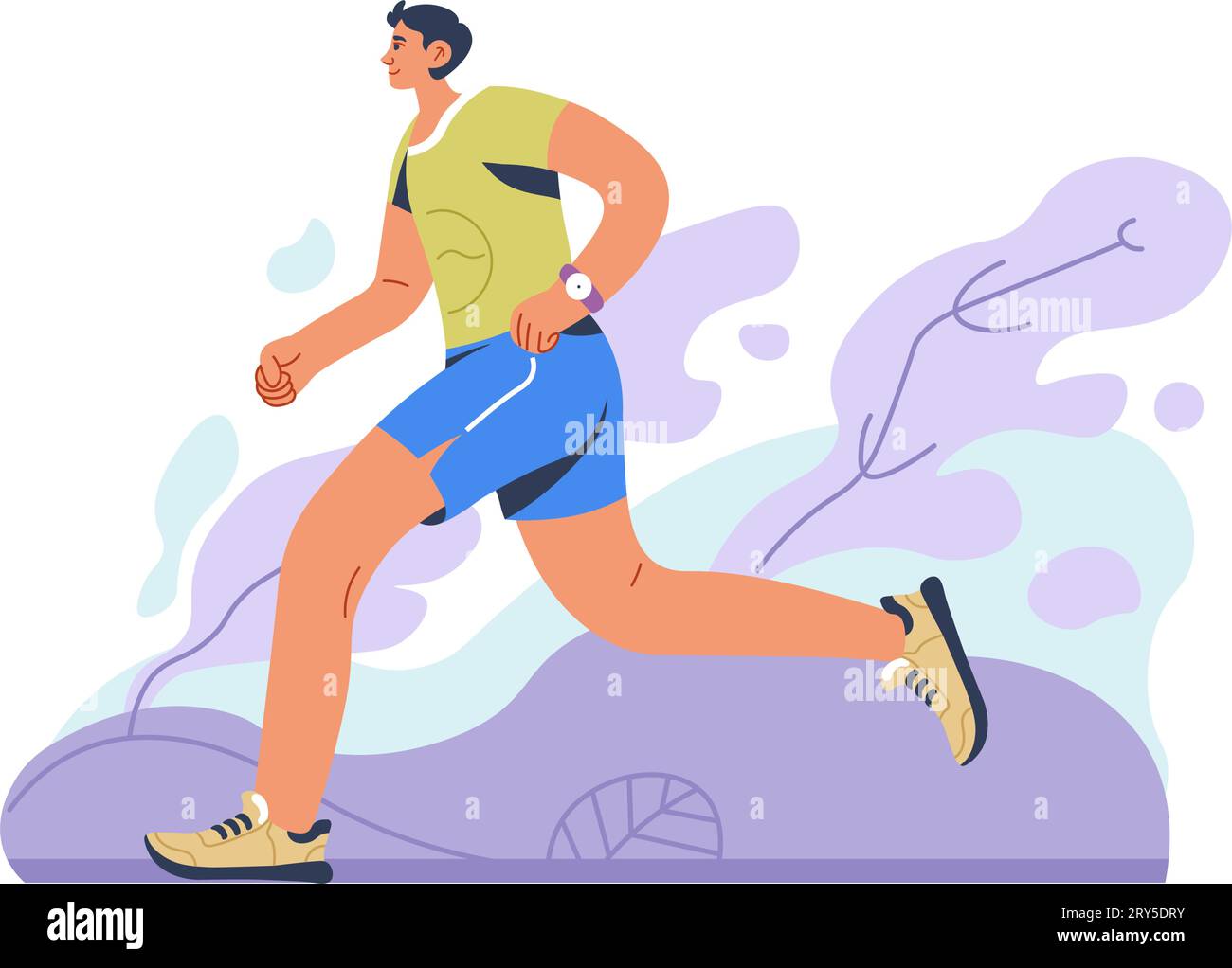 Active sportsman running on path, sportive man Stock Vector Image & Art ...