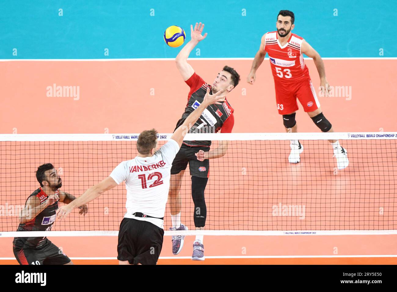 Bedirhan Bulbul (Turkey), Lucas Van Berkel (Canada). Volleyball World ...