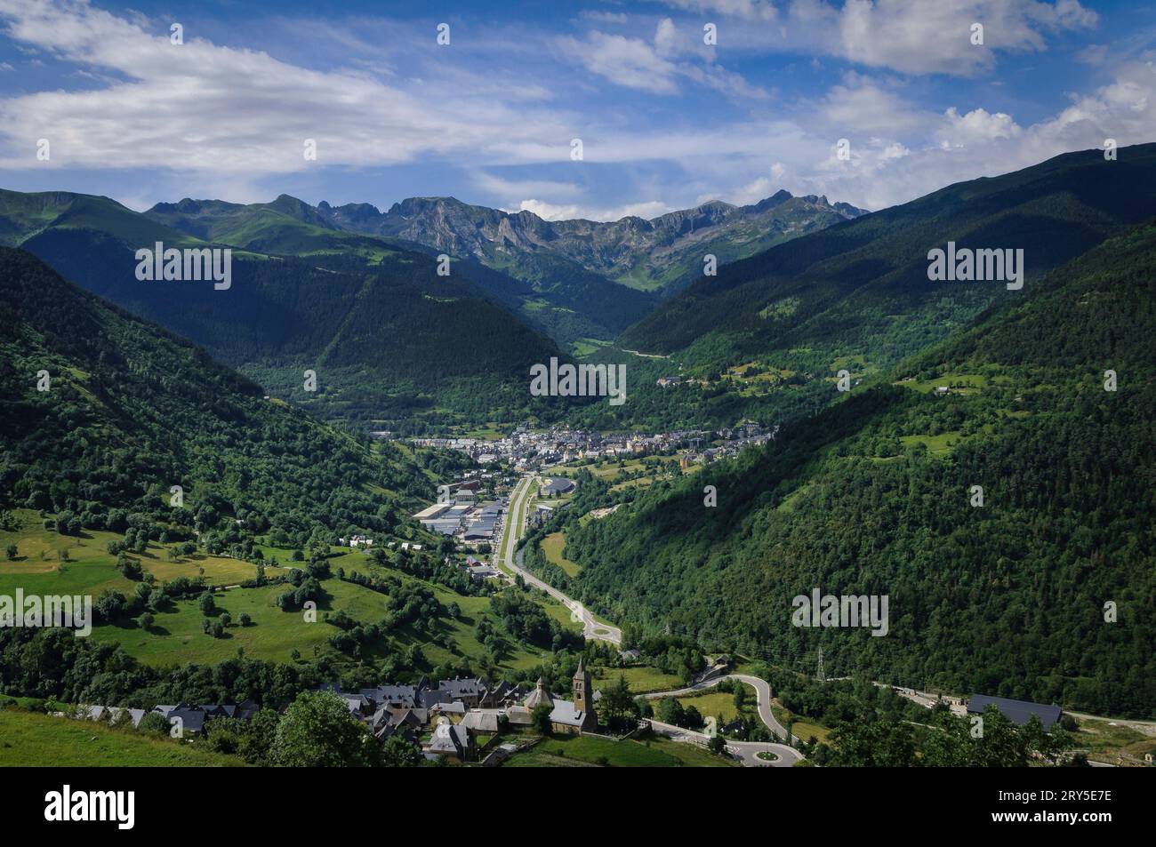 Aran Valley seen from the village of Mont, in Mijaran (Aran Valley ...