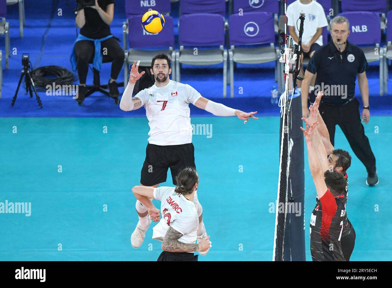 Stephen Maar (Canada) against Turkey. Volleyball World Championship ...