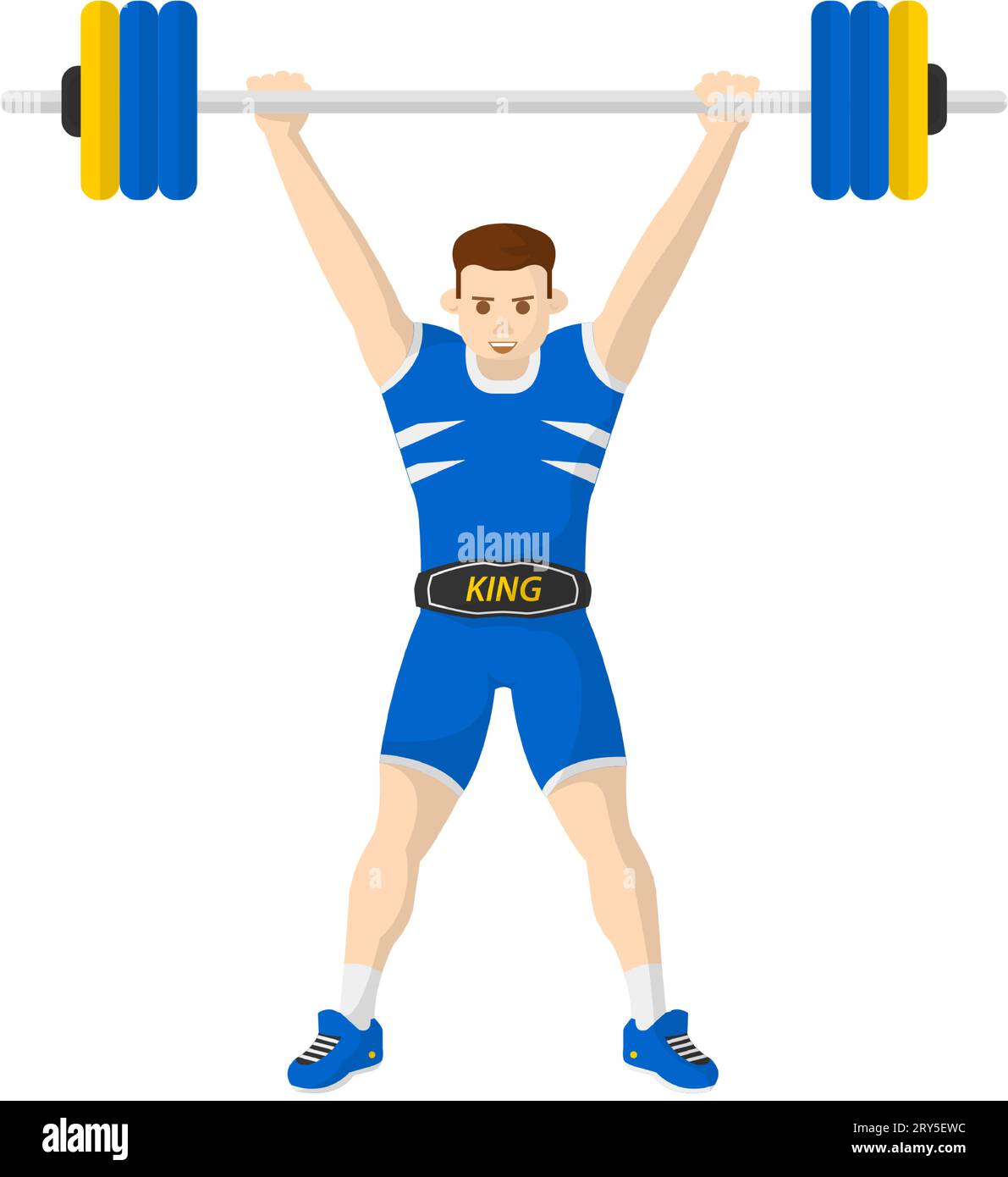 Bodybuilder, weightlifting male character vector Stock Vector Image ...