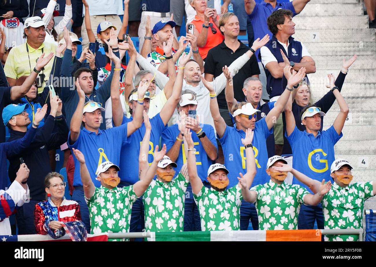 Fans in the stands during the Foursomes on day one of the 44th Ryder ...
